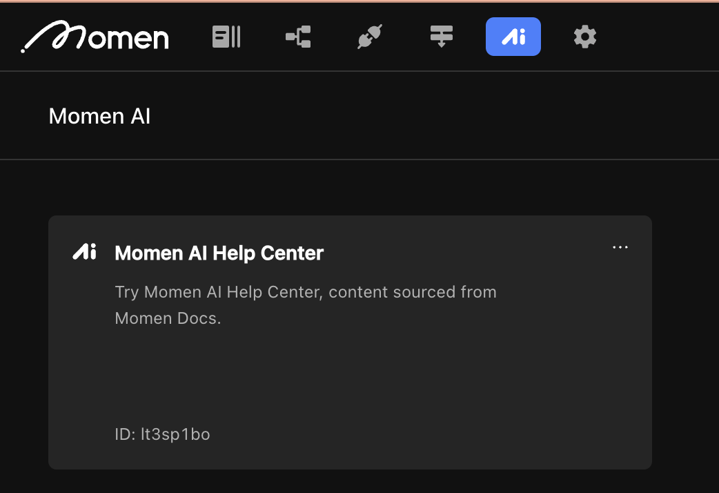 AI Help Center | Momen Docs